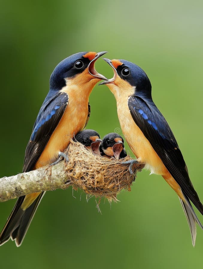 Joint Foraging Birds Supporting Fledgling Survival Generative AI Stock ...