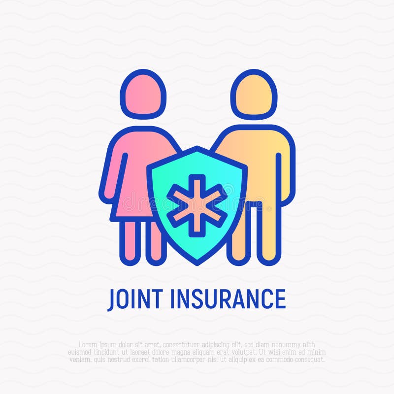 Joint Insurance for Couples Thin Line Icon. Modern Vector Illustration ...