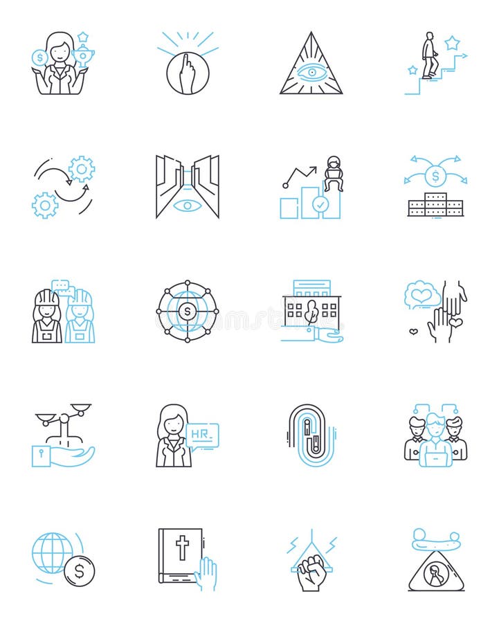 Joint Operation Linear Icons Set. Collaboration, Unified, Cohesion ...