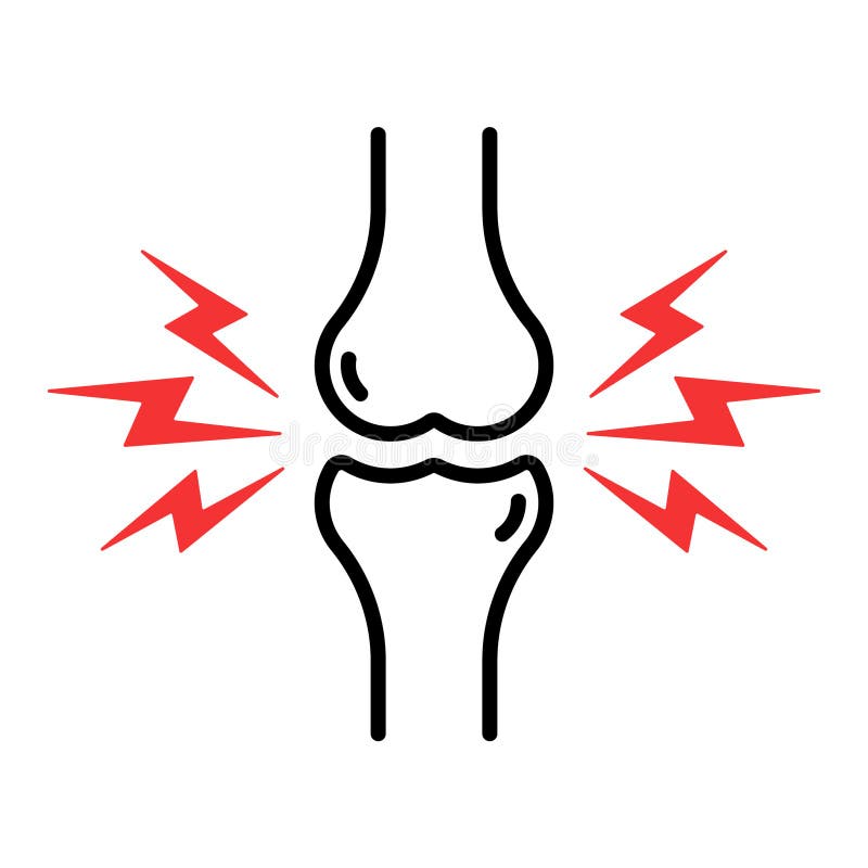 Joint Pain Icon in Linear Style. Vector. Stock Vector - Illustration of ...