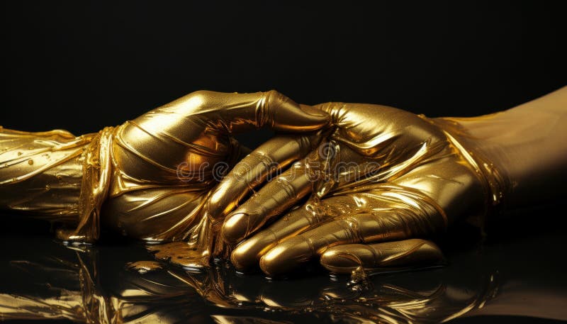 Golden Egg Hands. Generate Ai Stock Illustration - Illustration of ...