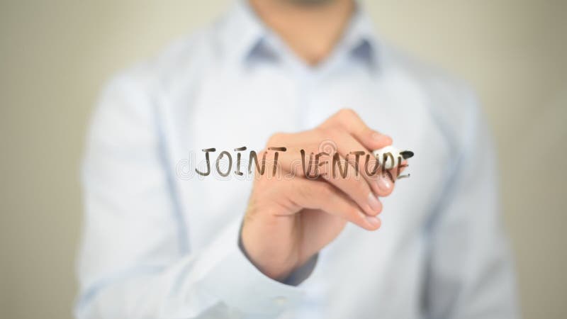Joint Venture, Writing on Transparent Screen Stock Photo - Image of ...