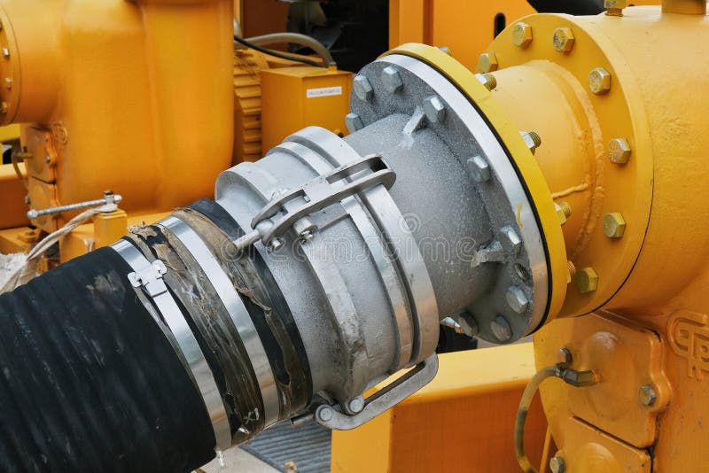 Joint of the water pump stock image. Image of yellow - 227411501
