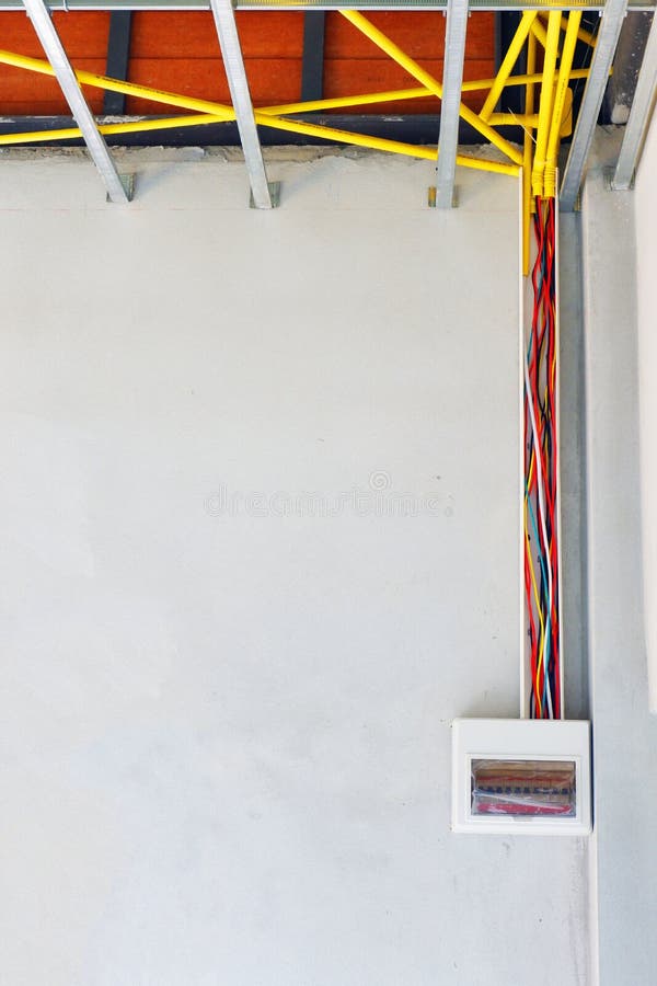 Joint of the Wiring Harness in the Box on the Ceiling Stock Image ...