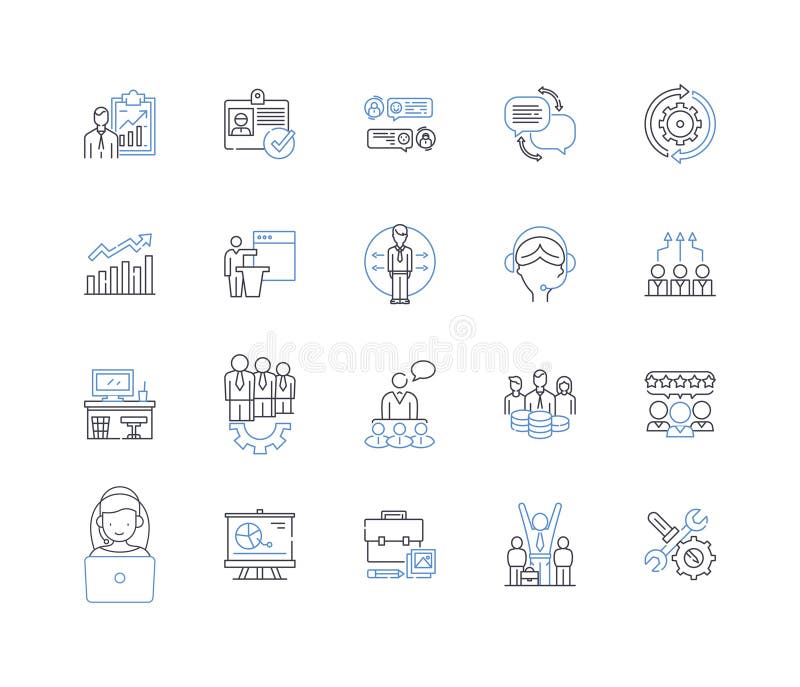 Joint Workspace Line Icons Collection. Collaboration, Teamwork ... Joint Workspace Line Icons Collection. Collaboration, Teamwork ...