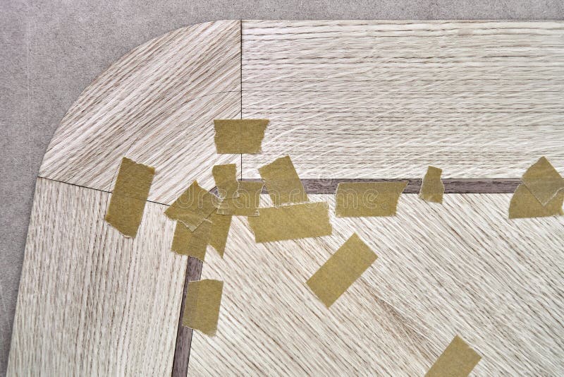 Jointed Veneer into Canvas for Table Top of Dining Table Upper View ...