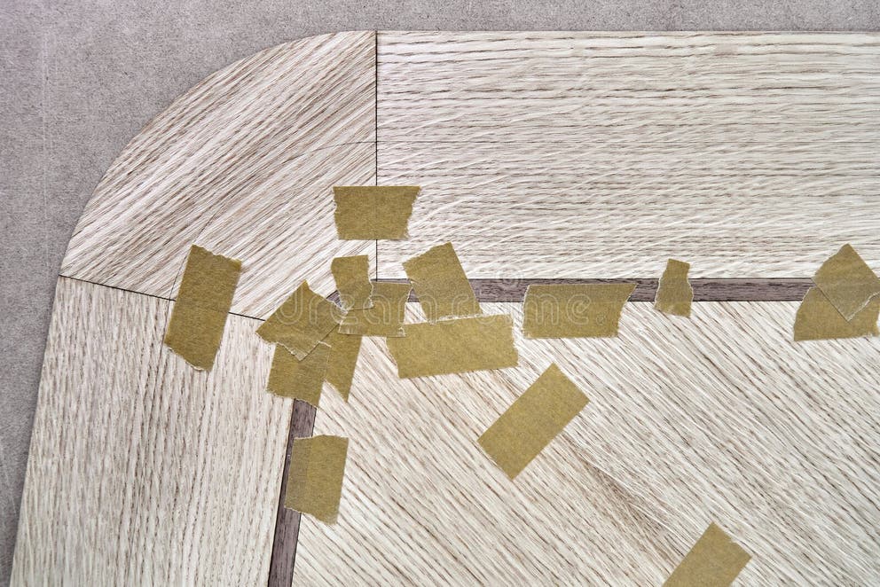 Jointed Veneer into Canvas for Table Top of Dining Table Upper View ...