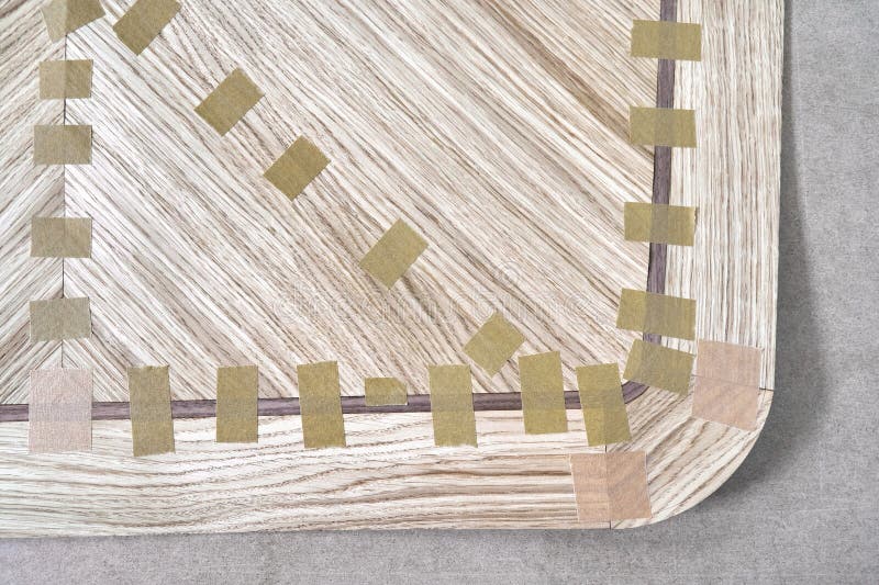 Jointed Veneer into Canvas for Table Top of Dining Table Upper View ...