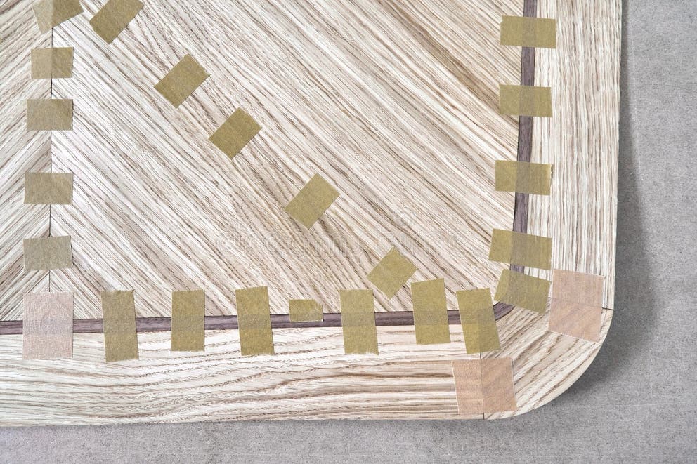 Jointed Veneer into Canvas for Table Top of Dining Table Upper View ...