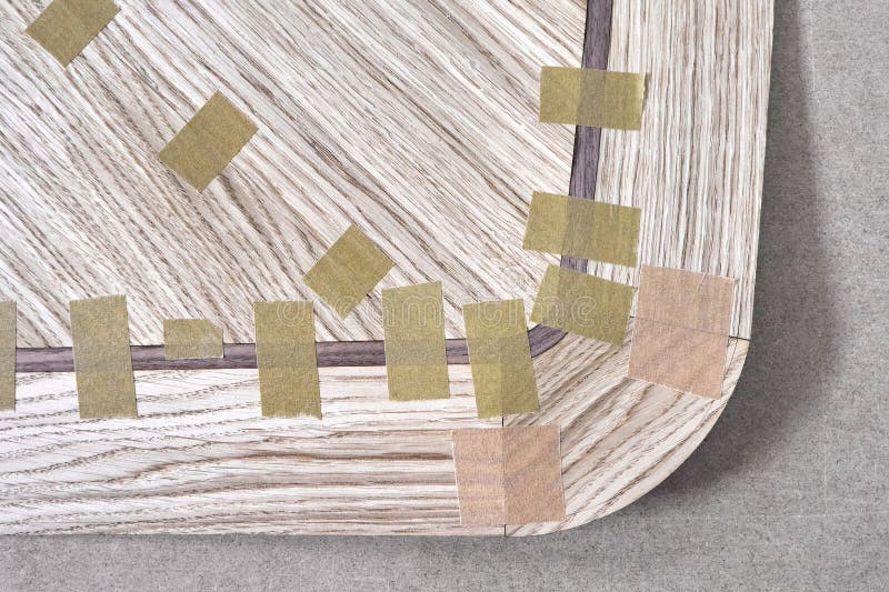 Jointed Veneer into Canvas for Table Top of Dining Table Upper View ...