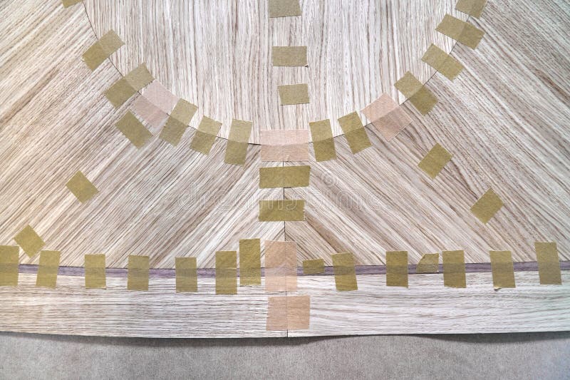 Jointed Veneer into Canvas for Table Top of Dining Table Upper View ...