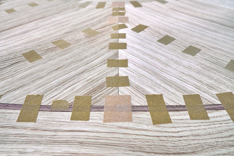 Jointed Veneer for Table Top of Dining Table Closeup Stock Photo ...