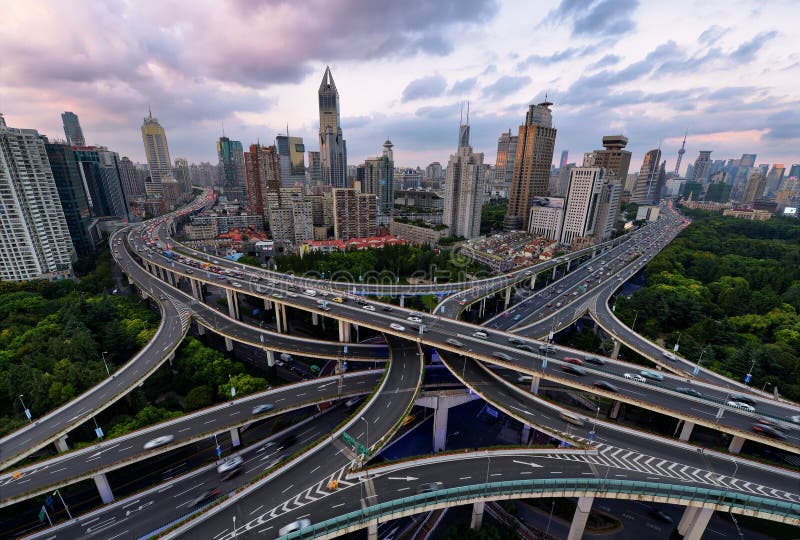 Crossing Highway, Shanghai editorial stock image. Image of drive ...