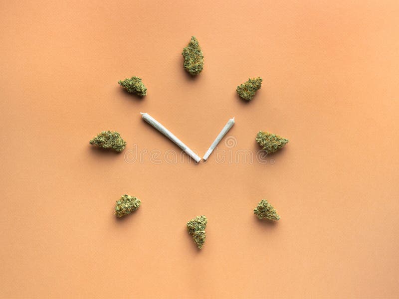 Joints with Cannabis in the Form of Clock Hands, Dry Marijuana Buds ...