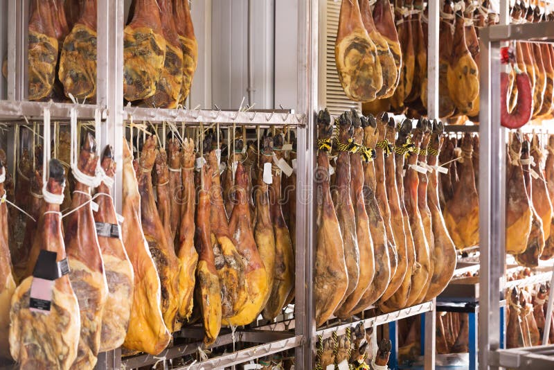 Joints of Jamon: Bodega Phase Stock Photo - Image of jamon, natural ...