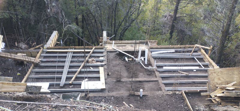 Joists for Slabs on the Ground with a Slope Stock Image - Image of ...