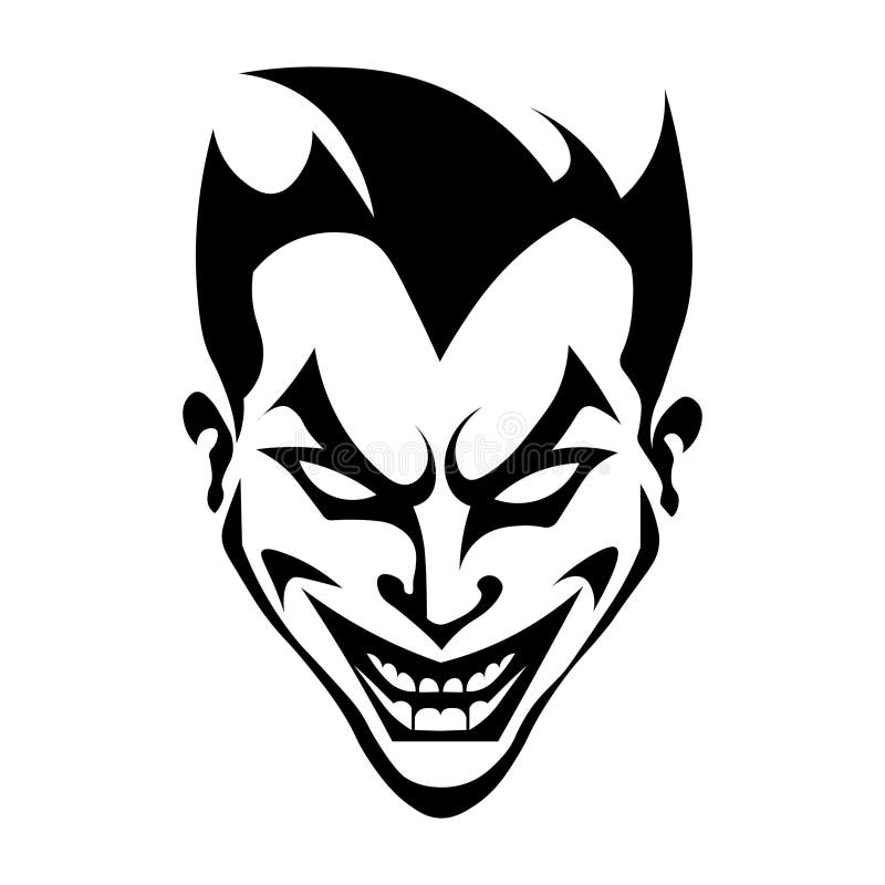 Joker Black Vector Icon on White Background Stock Vector - Illustration ...