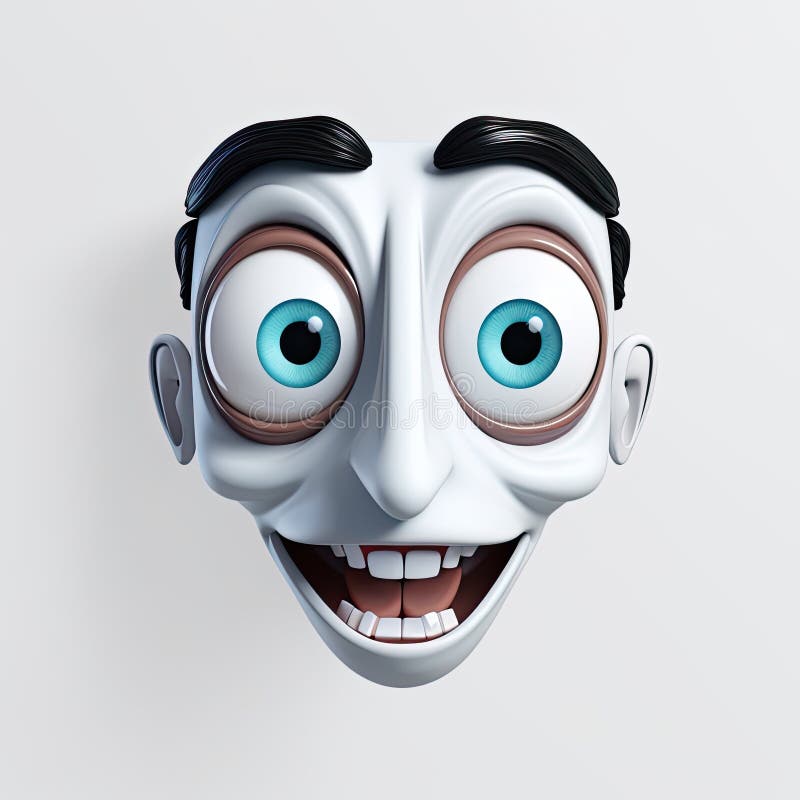 Joker Cartoon Face Mask in White Background, Laughing Funny Cartoon ...