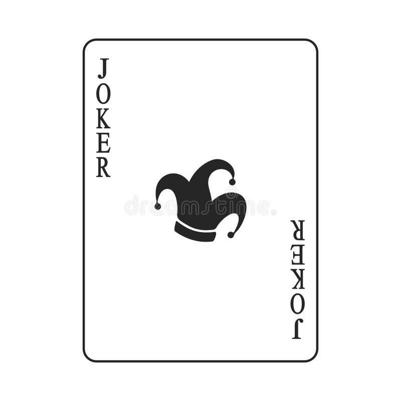 Joker Playing Card Outline Vector Stock Vector - Illustration of sketch ...