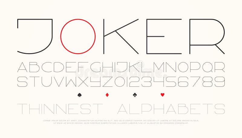 Joker thin stock vector. Illustration of decorative, alphabetical ...