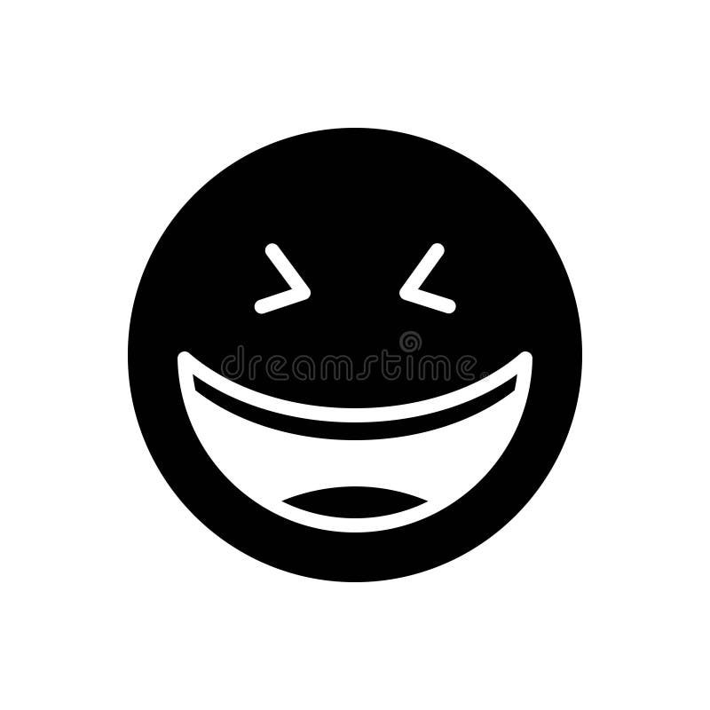 Black Solid Icon for Jokes, Laugh and Emoticon Stock Vector ...