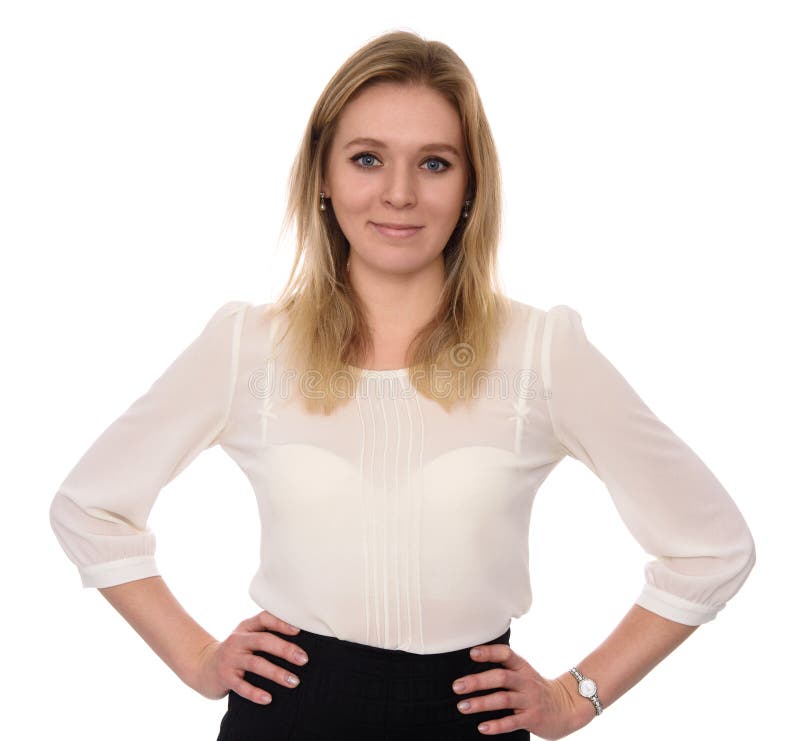 Jolie Fille Avec Ses Mains Sur Des Hanches Image stock - Image of ...