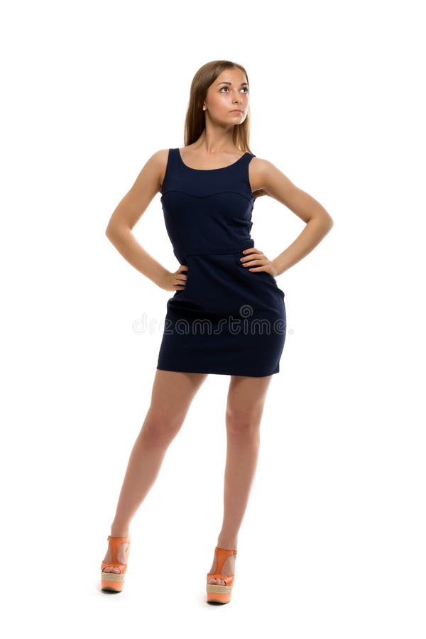 Jolie Fille Mince Dans Une Robe Courte Photo Stock Image Du Beauté