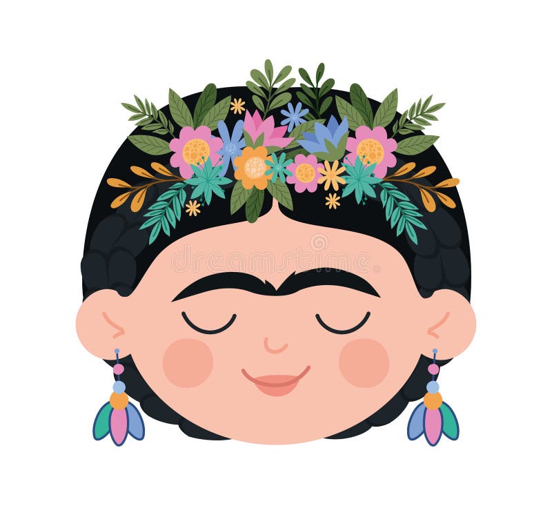 Joli Frida Kahlo Dessins De Doodles Illustration Stock - Illustration ...