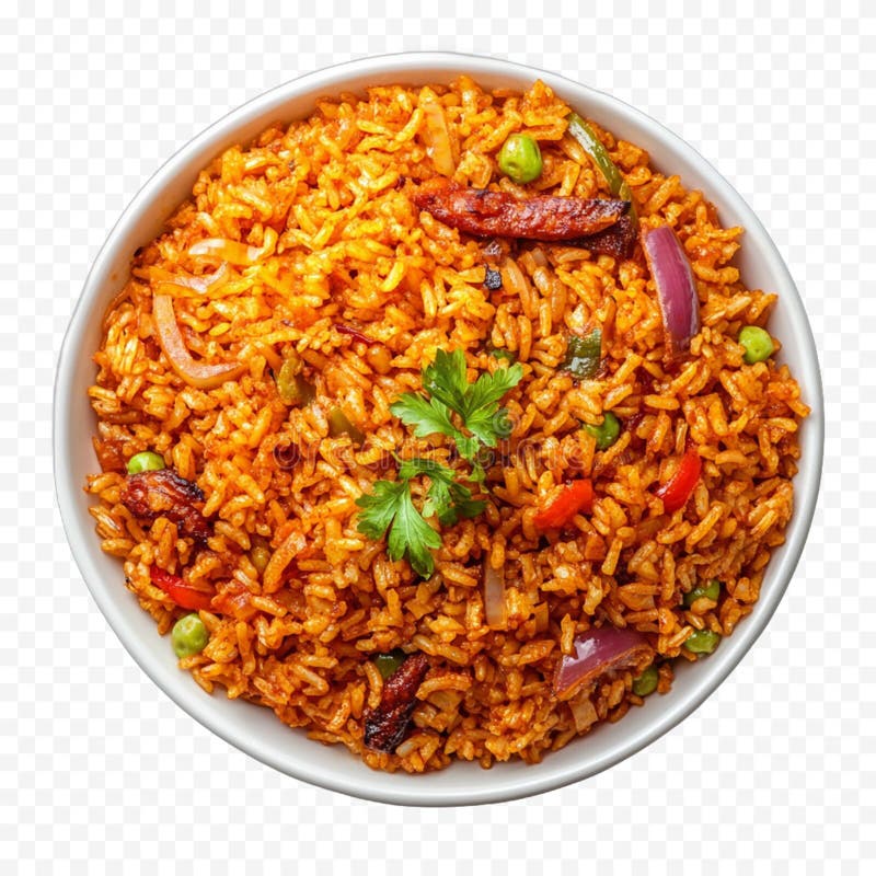 Jollof Rice West African Dish - Nigerian Traditional Food Stock Vector ...