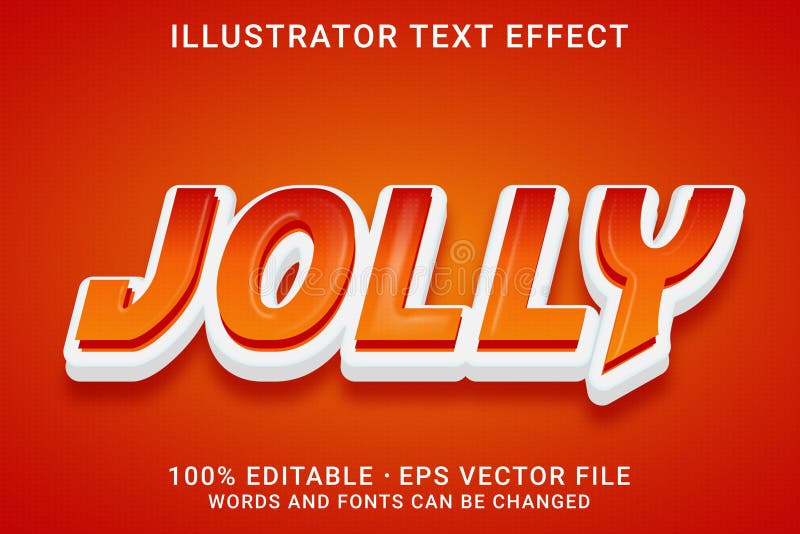 JOLLY 3d -Editable Text Effect Stock Vector - Illustration of style ...