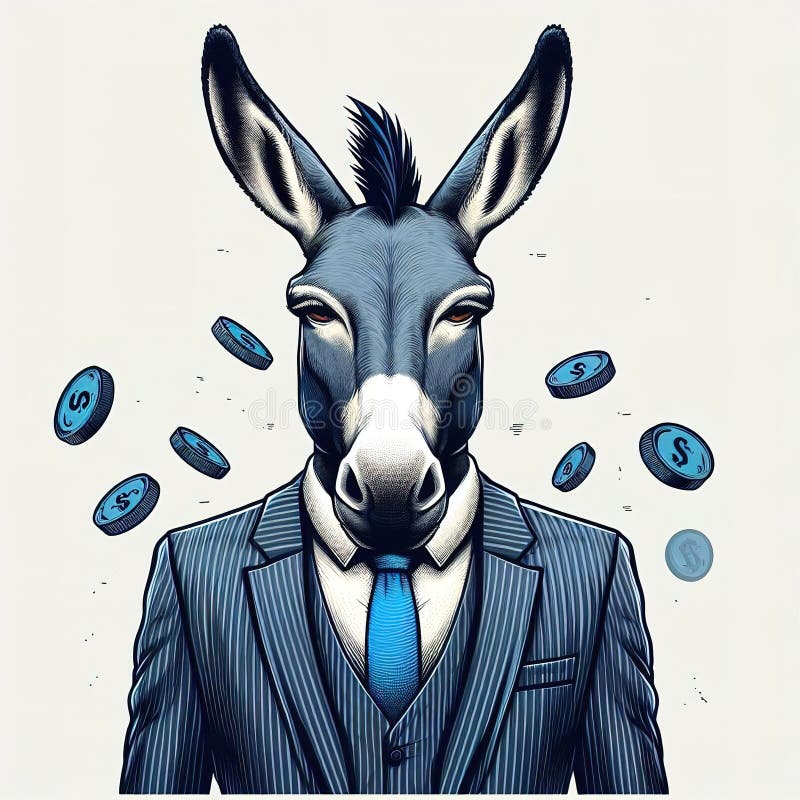 Jolly Donkey BOSS. Generative AI Stock Illustration - Illustration of ...