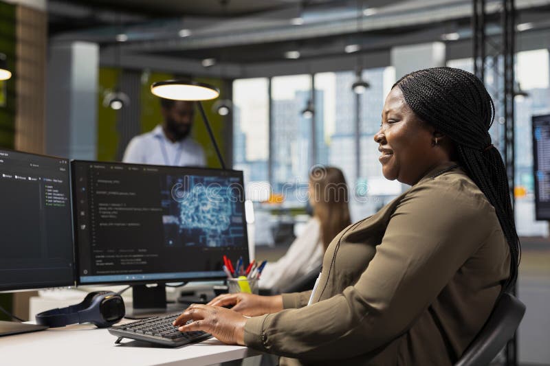 Jolly Programmer at Work Training Machine Learning Models Stock Image - Image of progress, happy ...