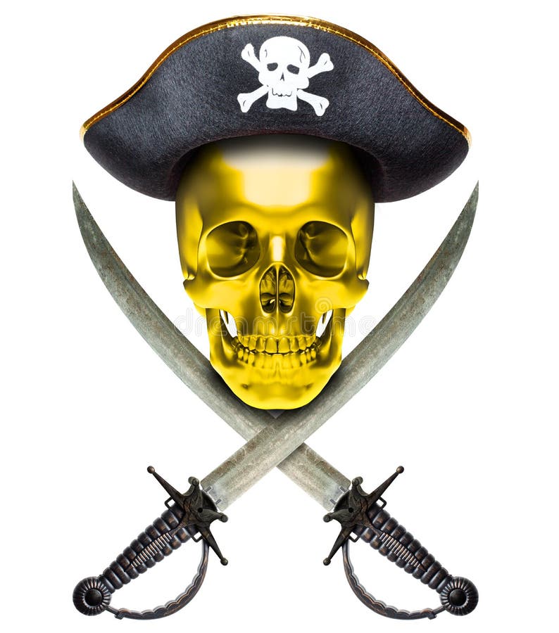 Jolly Roger gold stock image. Image of black, bicorn - 60112839