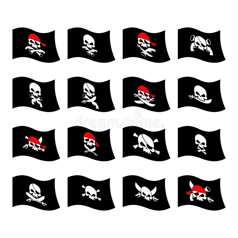 Jolly Roger Pirate Flag Skull And Crossbones Stock Vector