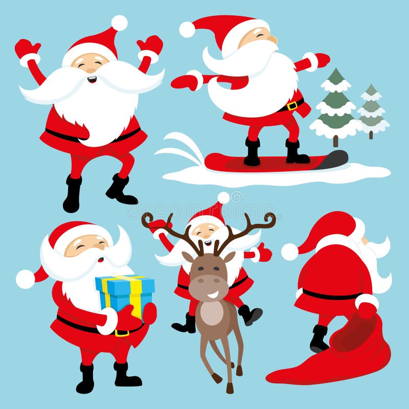 Jolly Santa Claus. stock vector. Illustration of horns - 63168033