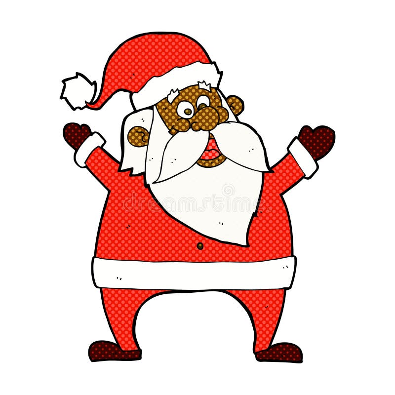 Jolly santa comic cartoon stock illustration. Illustration of claus ...