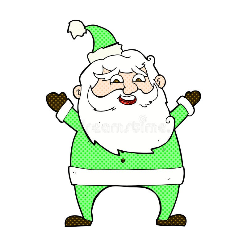 Jolly santa comic cartoon stock illustration. Illustration of cheerful ...