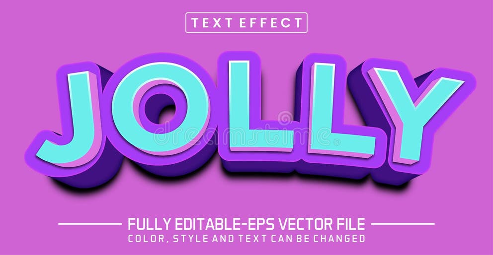 Jolly Text Editable Style Effect Stock Vector - Illustration of font ...