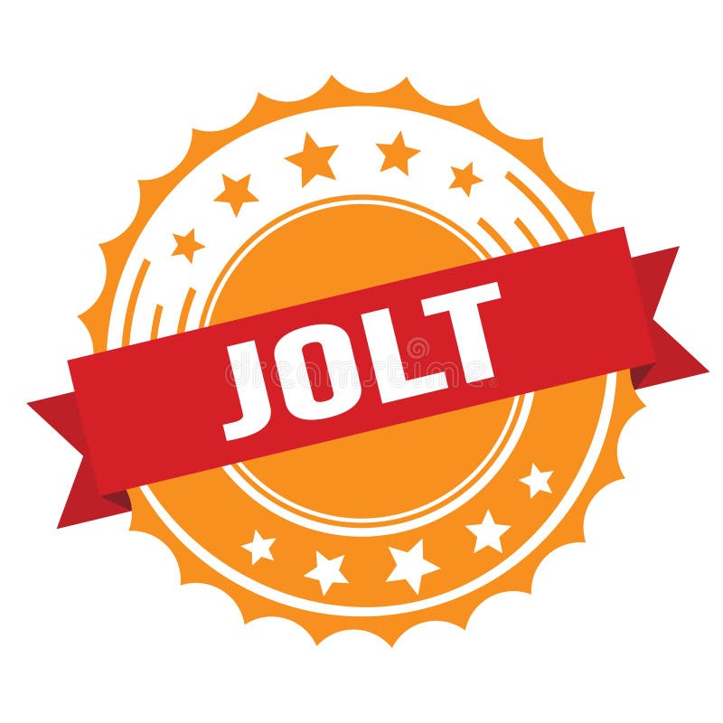 JOLT Text on Red Orange Ribbon Stamp Stock Illustration - Illustration ...