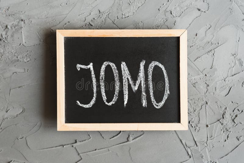 JOMO Means Joy of Missing Out Stock Photo - Image of slang, moderate ...