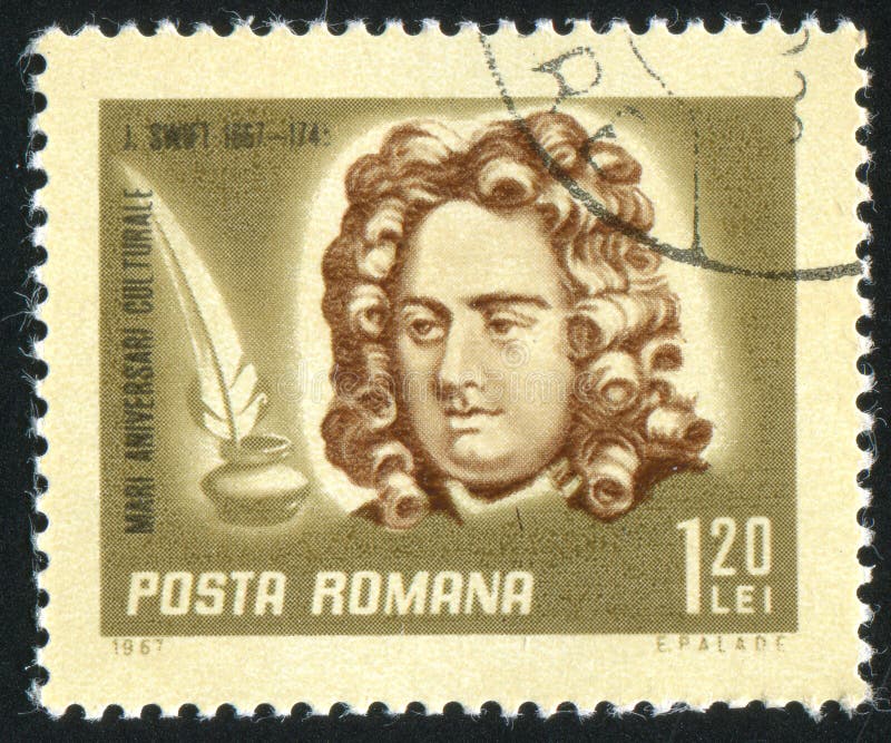Jonathan Swift editorial stock photo. Image of stamp - 179610123