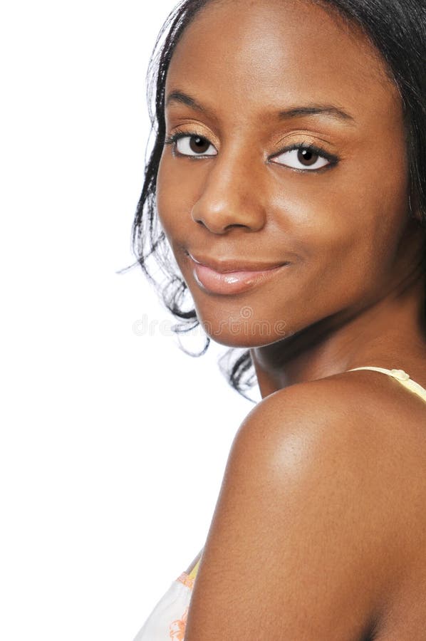 Mooie Afrikaanse vrouw stock foto. Image of optimistisch - 173510