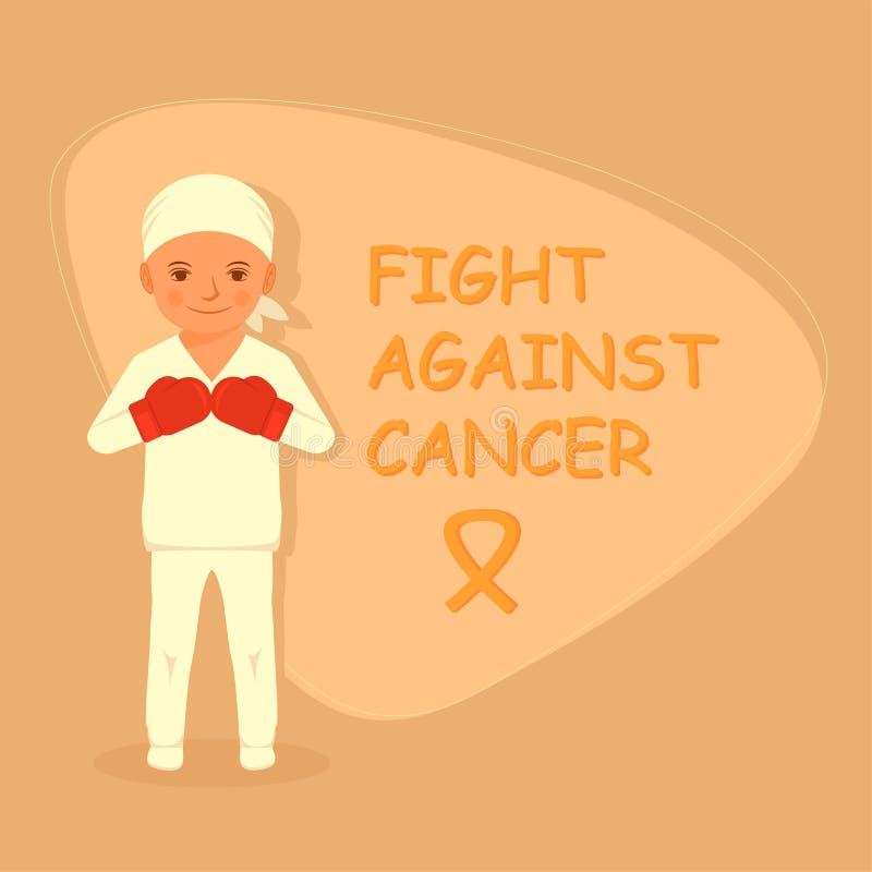 Jong Geitje Het Vechten Kanker, Vector Illustratie - Illustration of ...