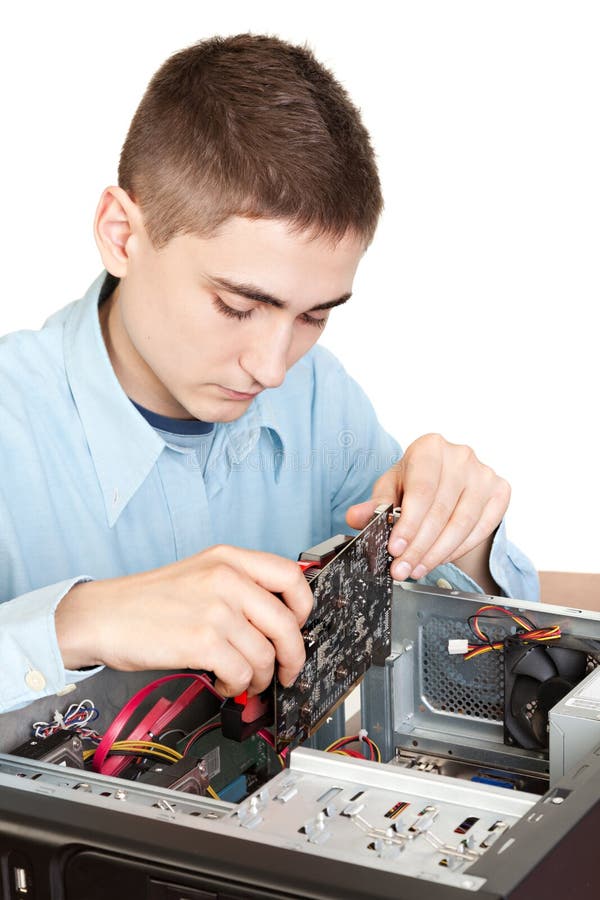 Jonge computeringenieur stock foto. Image of één, demonteer - 41028328