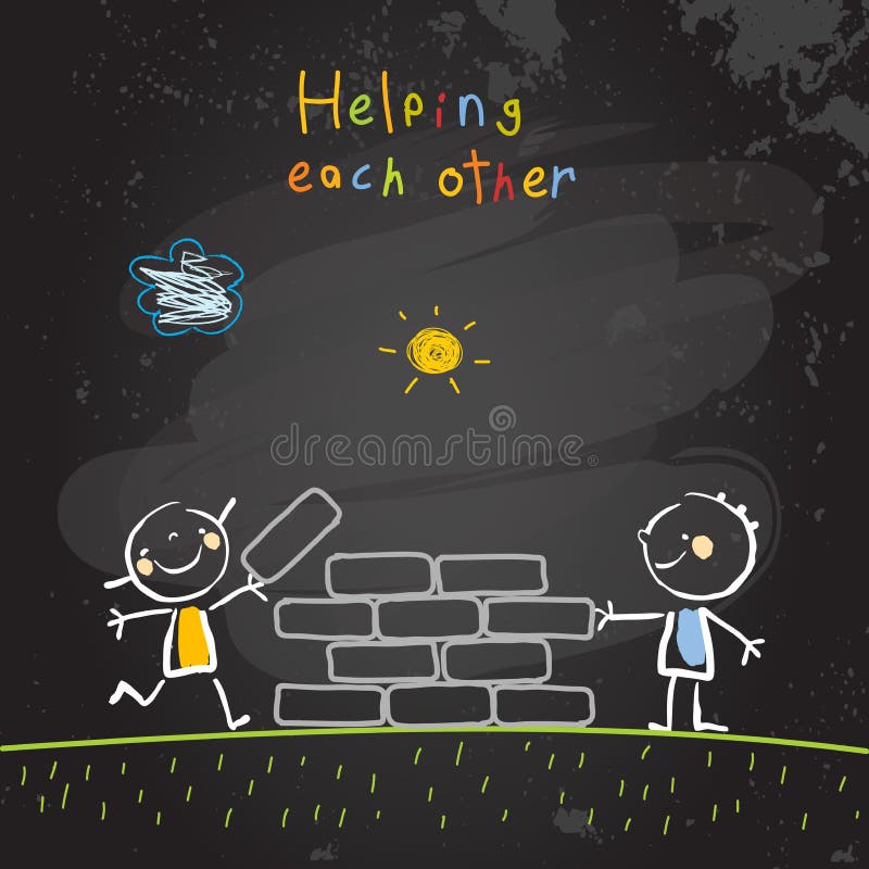 Het helpen van elkaar stock illustratie. Illustration of helpen - 23761733