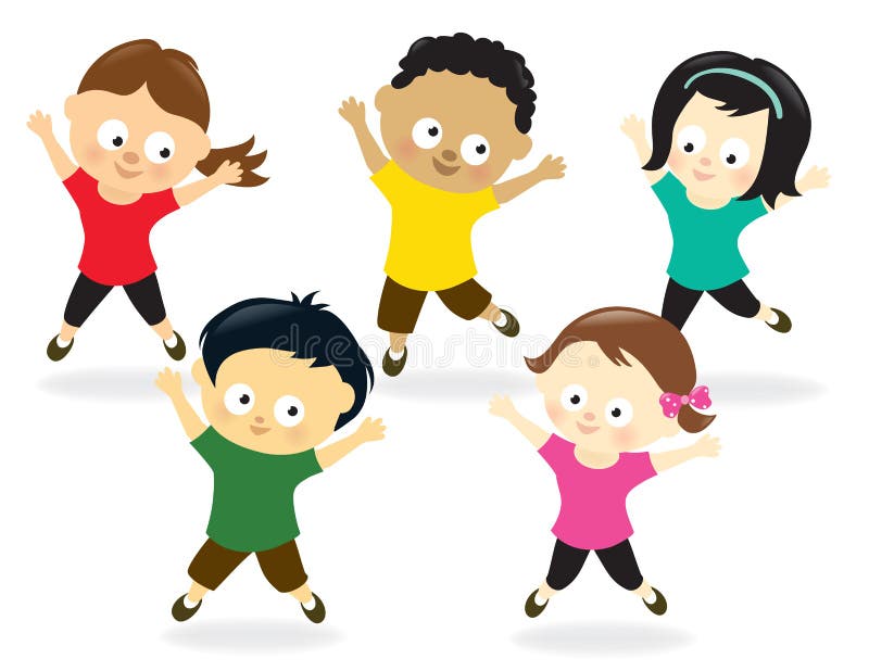 Gelukkige Kinderen Die Op Een Trampoline Springen Grappige ...