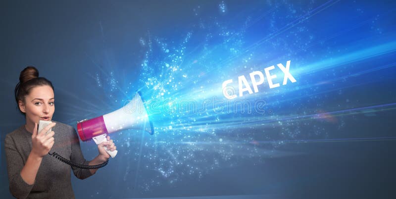 Persoon Die in Megafoon Schreeuwt Stock Illustratie - Illustration of ...