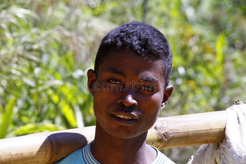 Jonge Mensen Dragende Zakken Van Madagascar Rijst Op Bamboestok Stock ... Jonge Mensen Dragende Zakken Van Madagascar Rijst Op Bamboestok Stock ...
