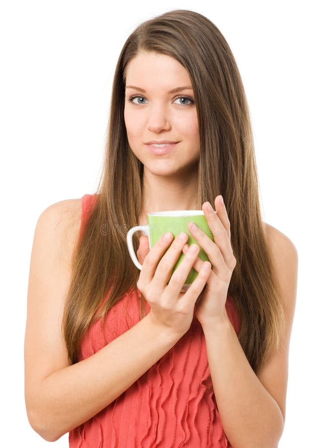 Aantrekkelijke Jonge Vrouw Met Lege Creditcard Stock Afbeelding - Image ...