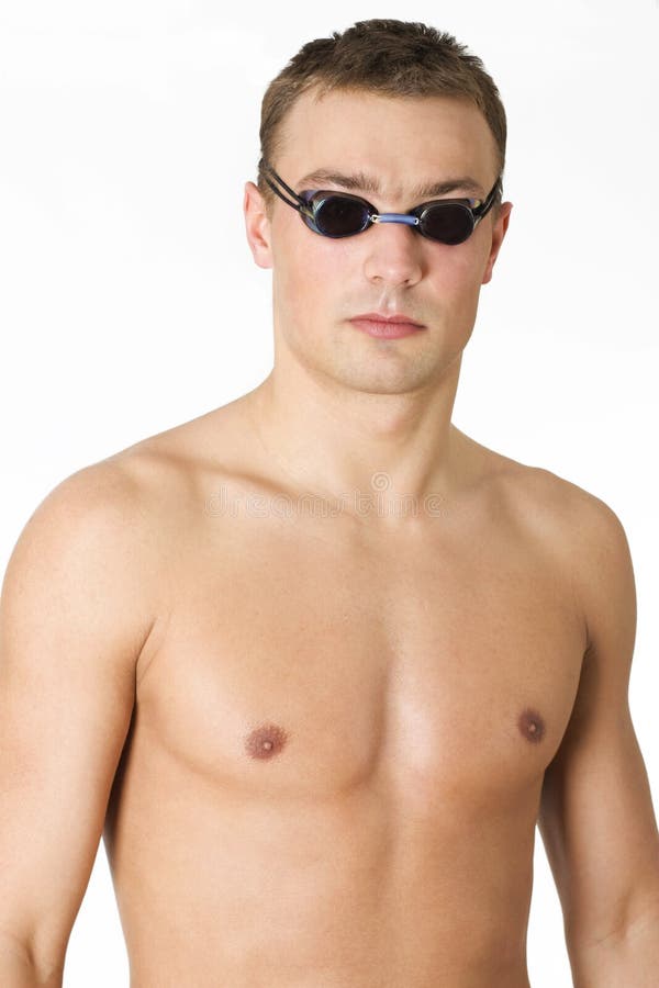 Jong Zwemmersmeisje Portret Van Tien Jaar Oude Kaukasische Atleten in ...